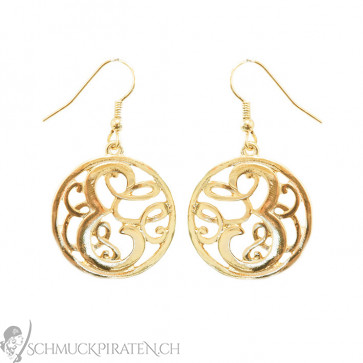 Runde Ohrringe für Damen in gold mit Ornament